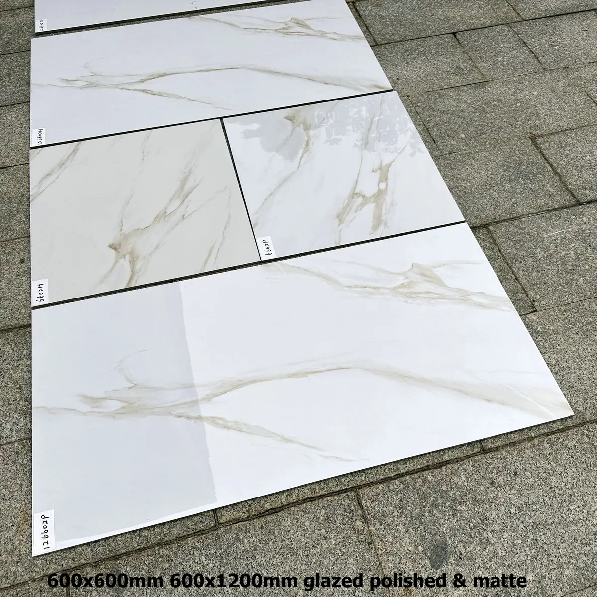 Modern Design Golden Vein Calacate Marble Carrara White Ceramic Tiles ...