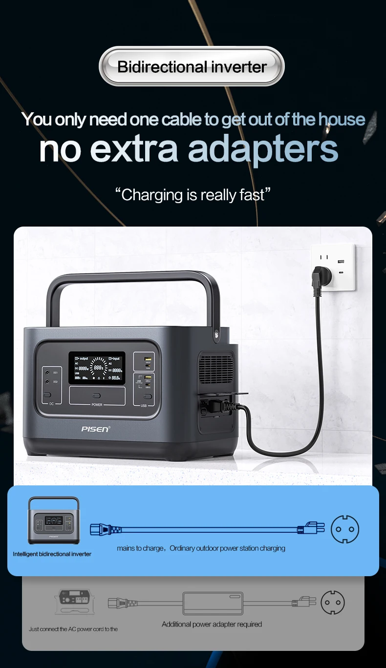 Pisen Portable Power Station - 1008wh Lifepo4 Battery Pack