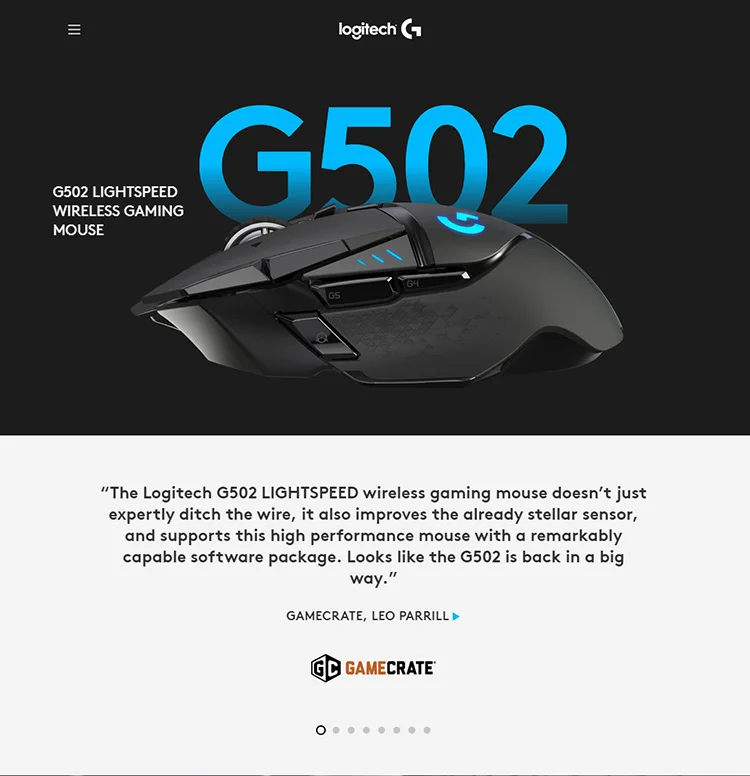 Logitech G502 Lightspeed Wireless Gaming Mouse - 25600 DPI