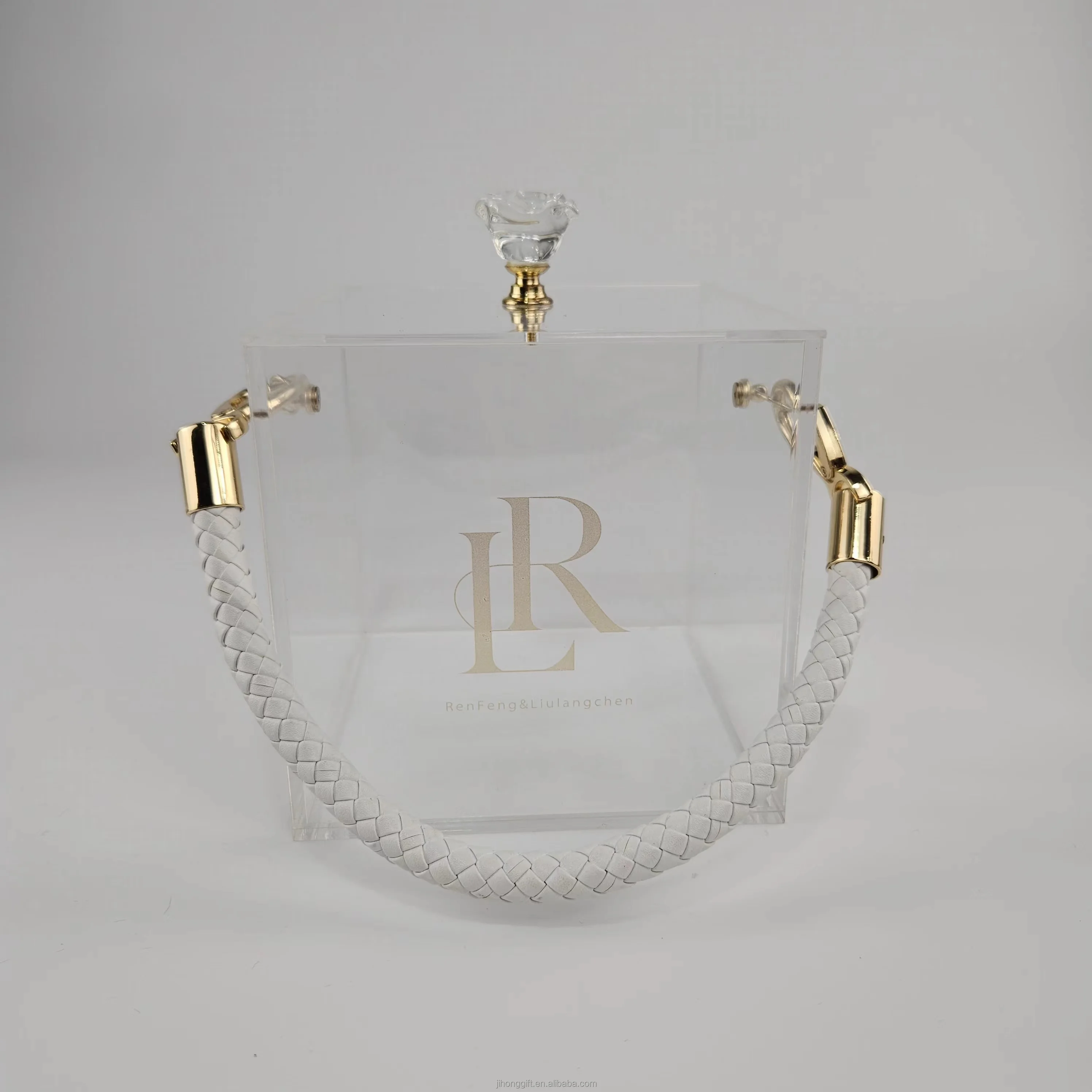 Luxury Acrylic Gift Box With Handle Wedding Gift Candy Chocolate Tube ...