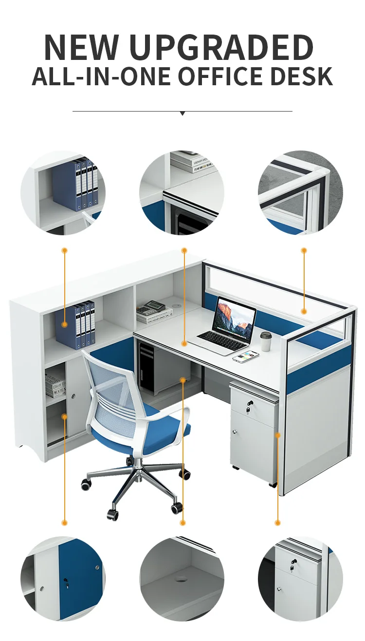 Modern Convertible Modular Cubicle Wooden Office Desk with Extendable ...