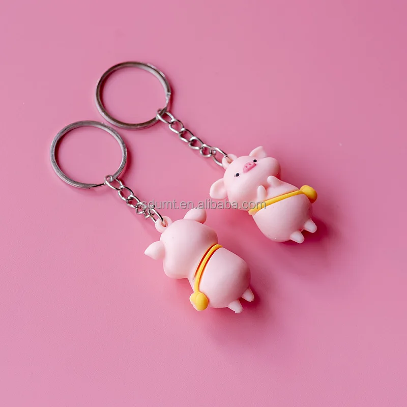 Promotion Gift Pig Key Chain 3d Plastic Silicone Key Chains Lovely Doll ...