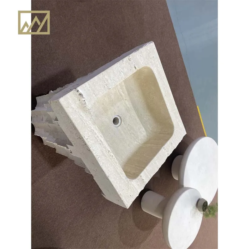 Kings-wing Standing Wash Basin From Natural Raw Stones Stone Column ...