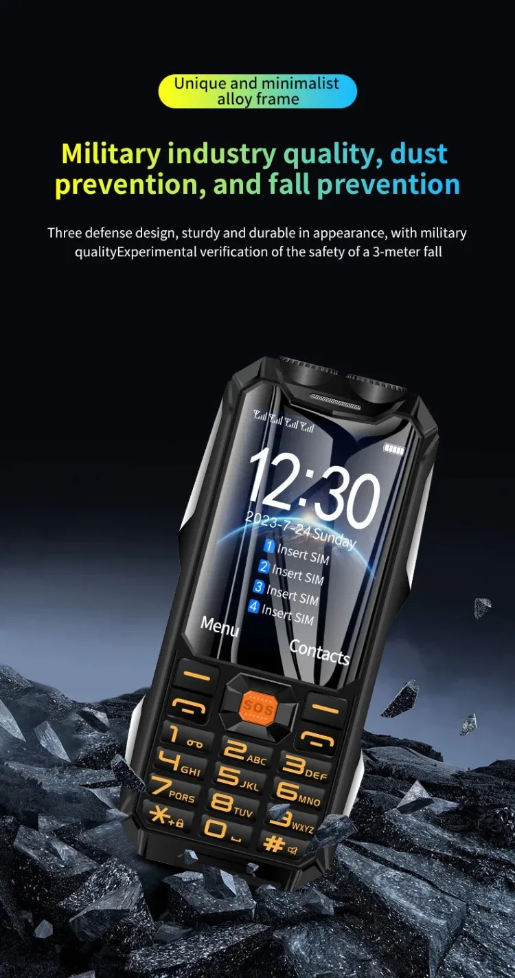 Q9 GSM 2G Network Mobile Phone with 4 SIM Cards & HD Display