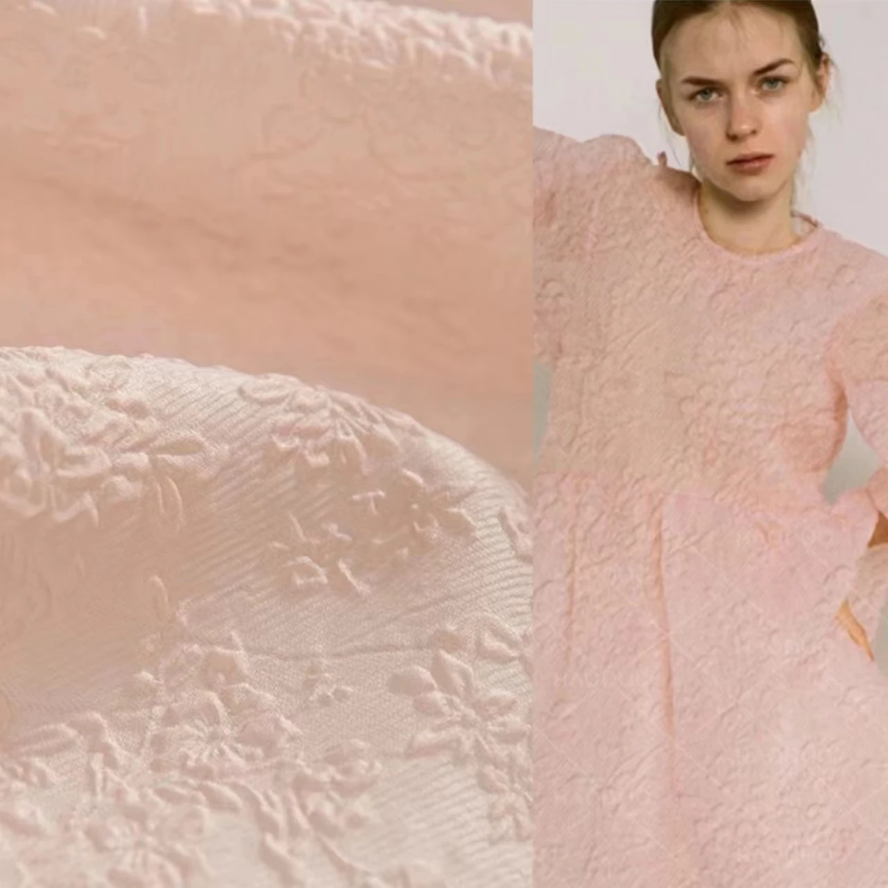 Factory Direct Polyester spandex 3D embossed jacquard fabric for dress ...