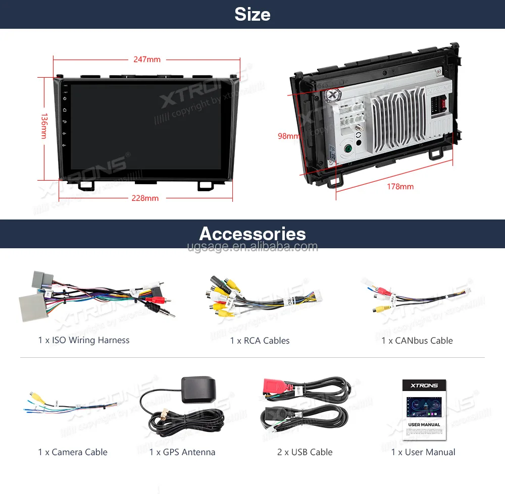 Xtrons 9 Inch Touch Screen Autoradio Android Car Multimedia Player For ...