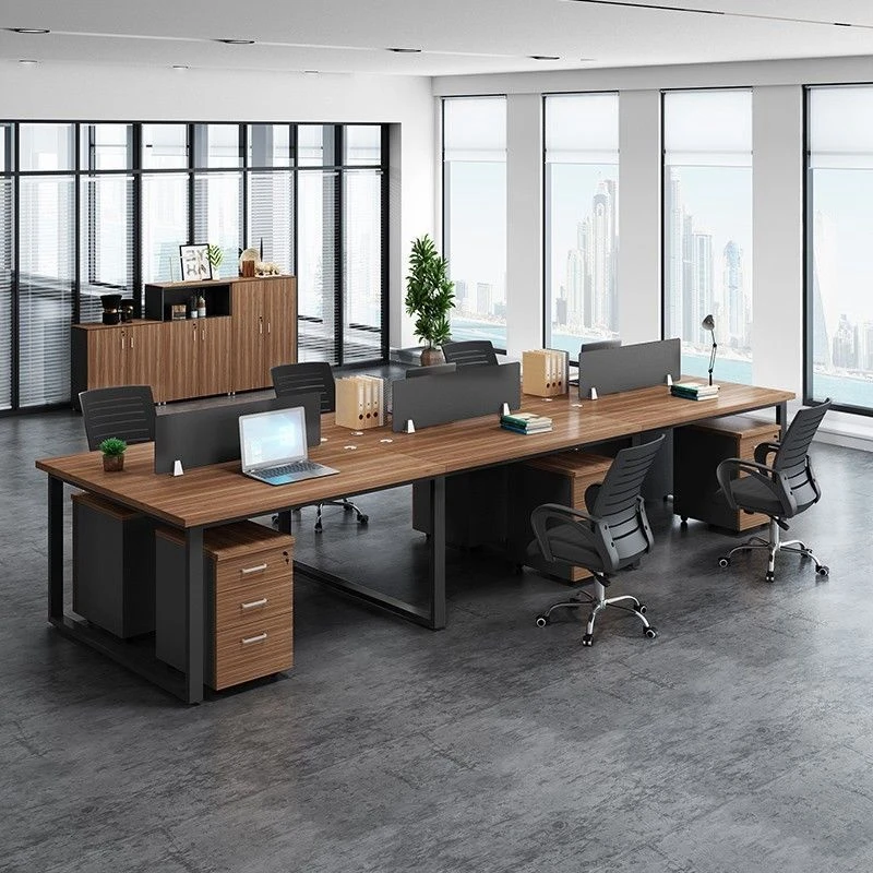 6 Person Office table and chair set Modular desk Executive Workstation ...