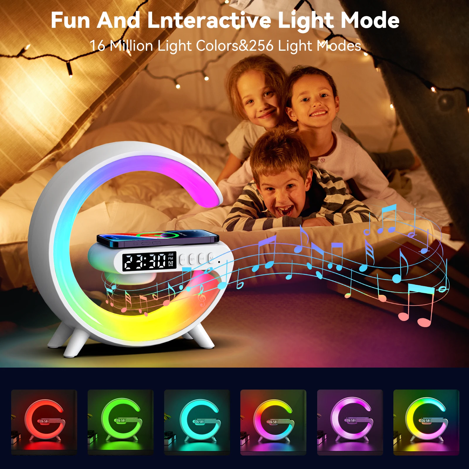 Smart Rgb Night Light Led Atmosphere Desk Lamp Multifunction Alarm ...