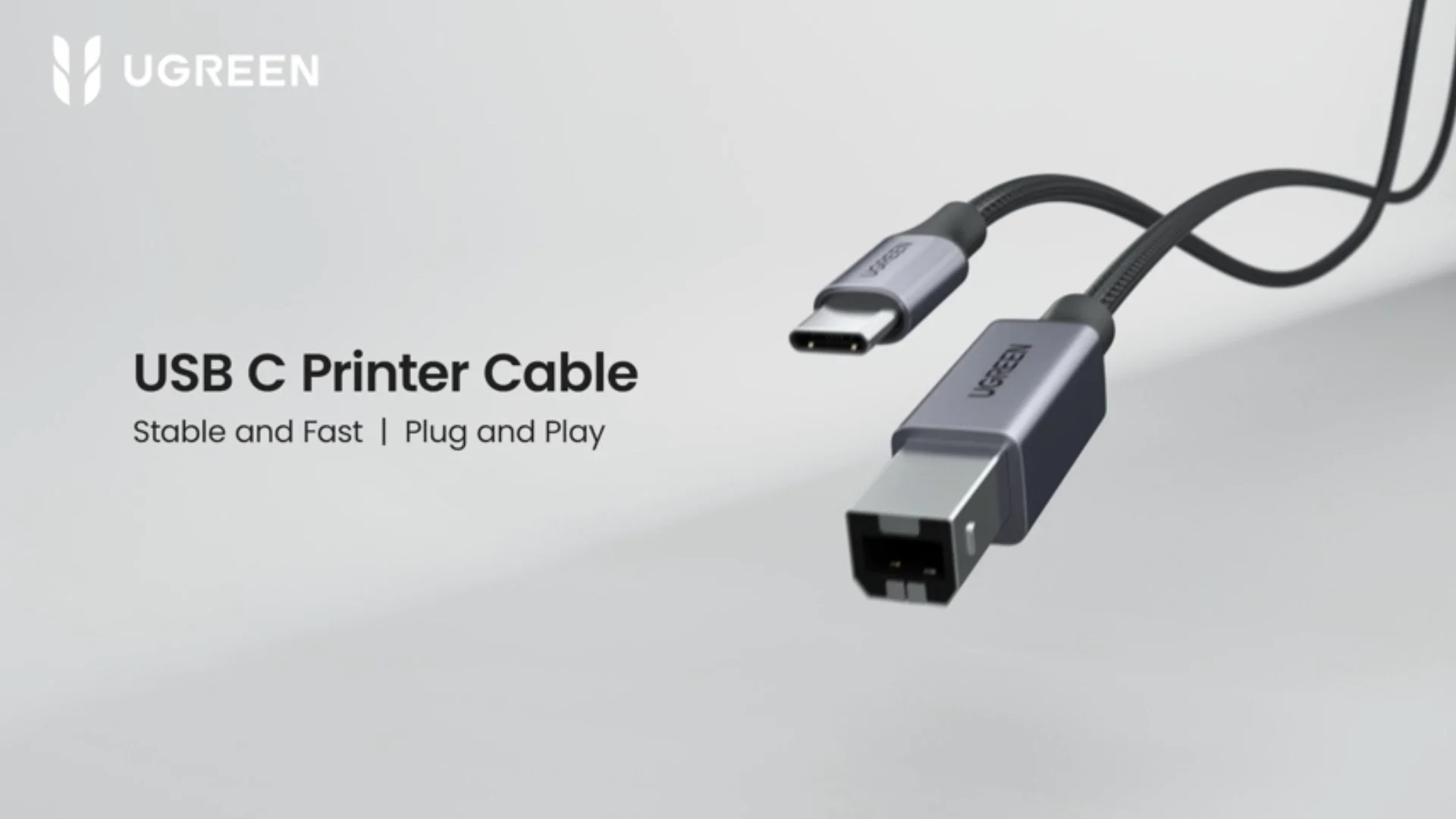 Ugreen Usb B To Usb C Printer Cable Usb C Midi Cable 3ft Nylon Braided ...