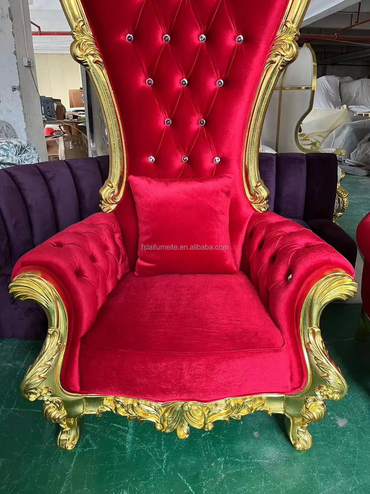 Wholesale Wed Event Dining Luxury High Back King Queen Royal Velvet ...
