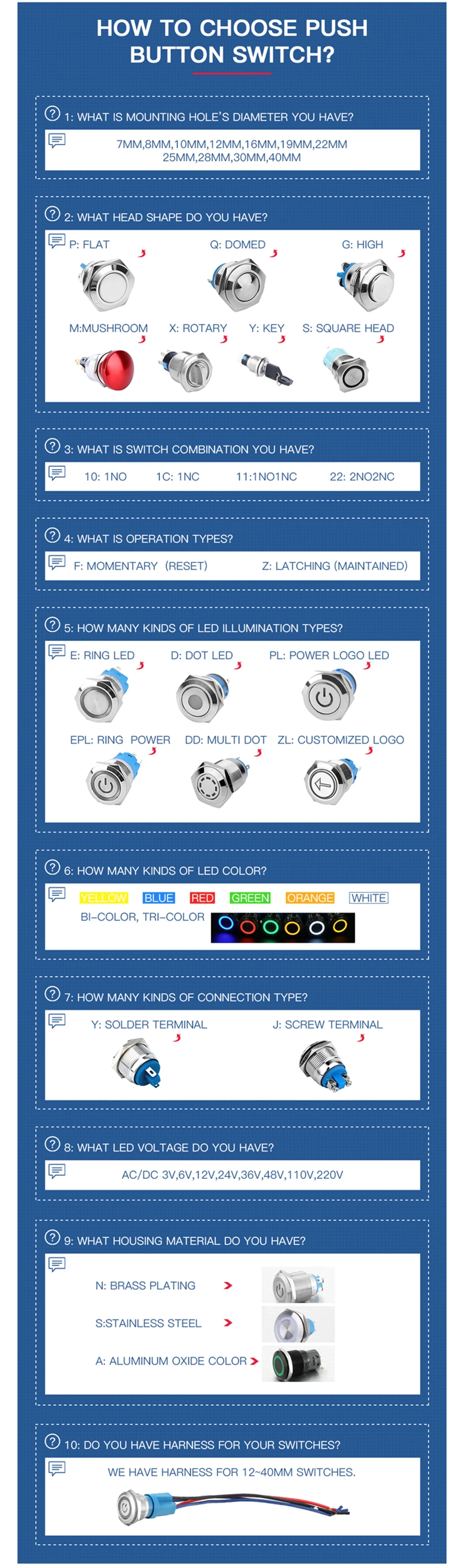19mm On-off Selector Switch High Quality Latching Type 2 Position Metal ...
