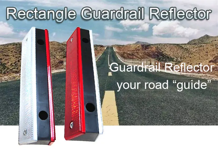 Rectangle Guardrail Reflector Road Side Guide Delineator For Highway ...