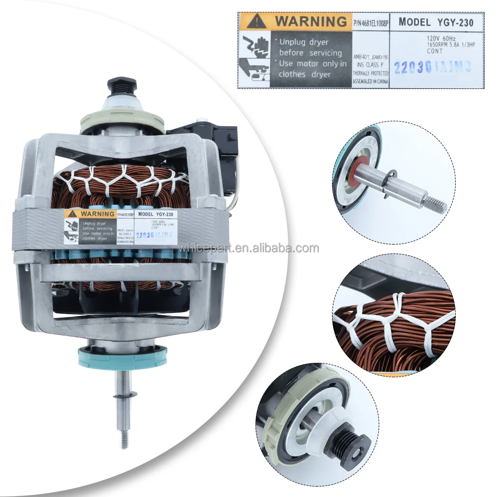 มอเตอร์ขับสำหรับเสื้อผ้า Ygy-230 120v ชิ้นส่วนเครื่องซักเสื้อผ้าสำหรับ ...