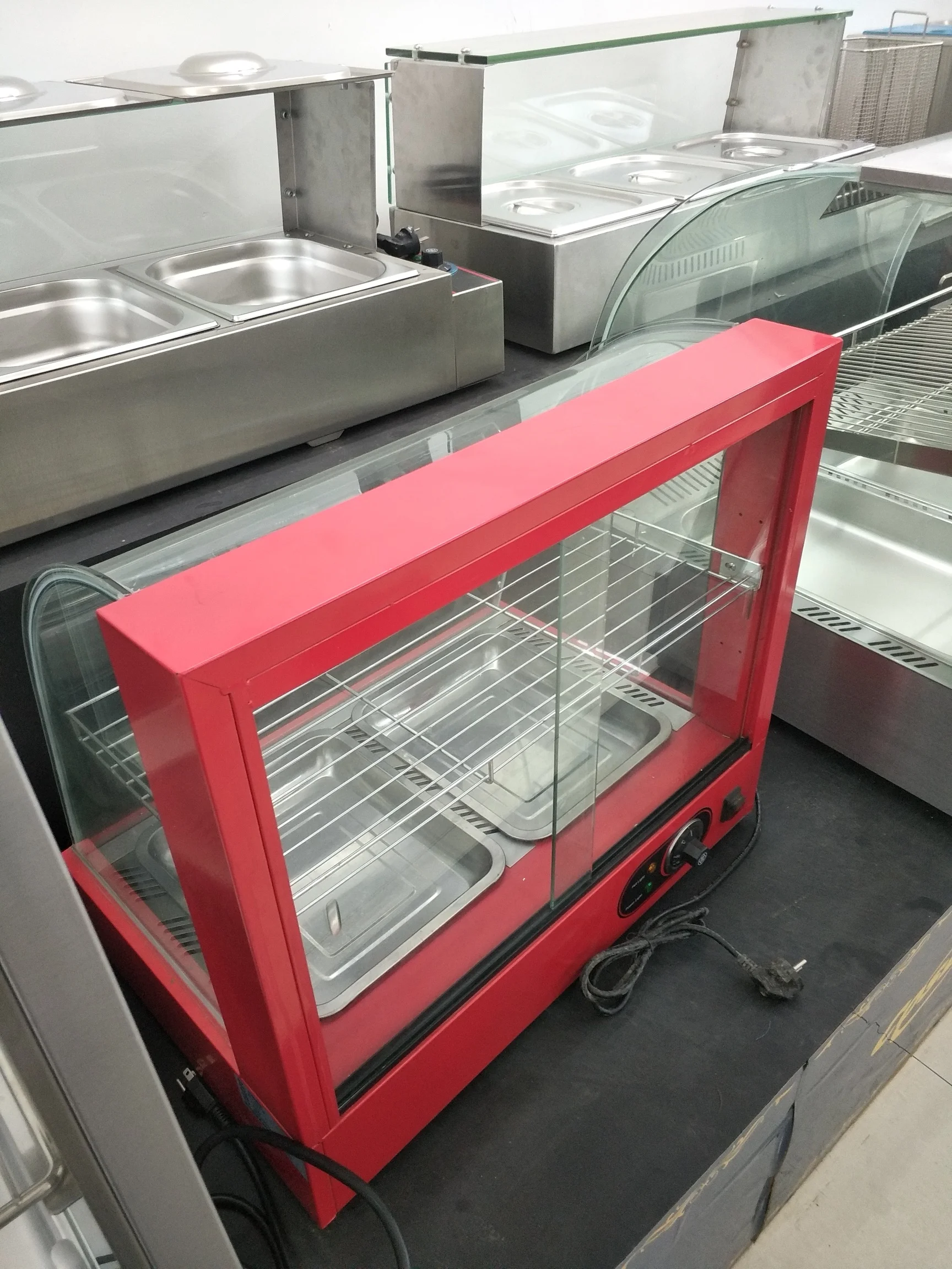 Cosbao Glass Warming Showcase - Perfect for Outdoor Food Kiosks