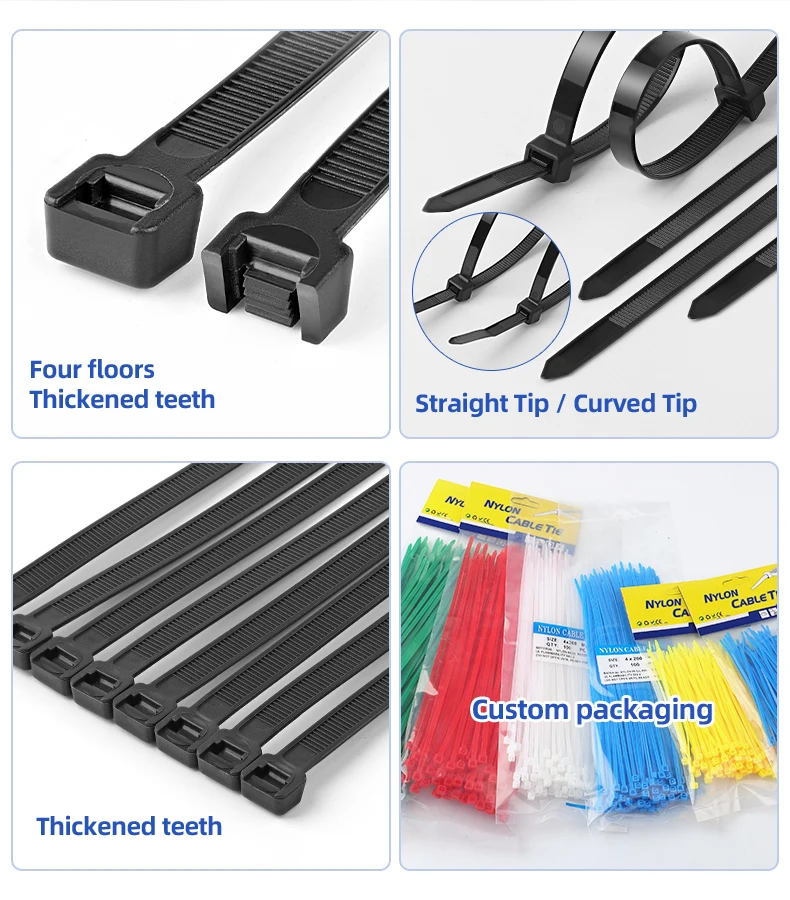 Durable Nylon66 Cable Ties - Self-Locking & Fire Retardant