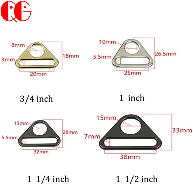 Metal Adjuster Triangle Ring With Bar Multi Size Swivel Clip D Ring ...