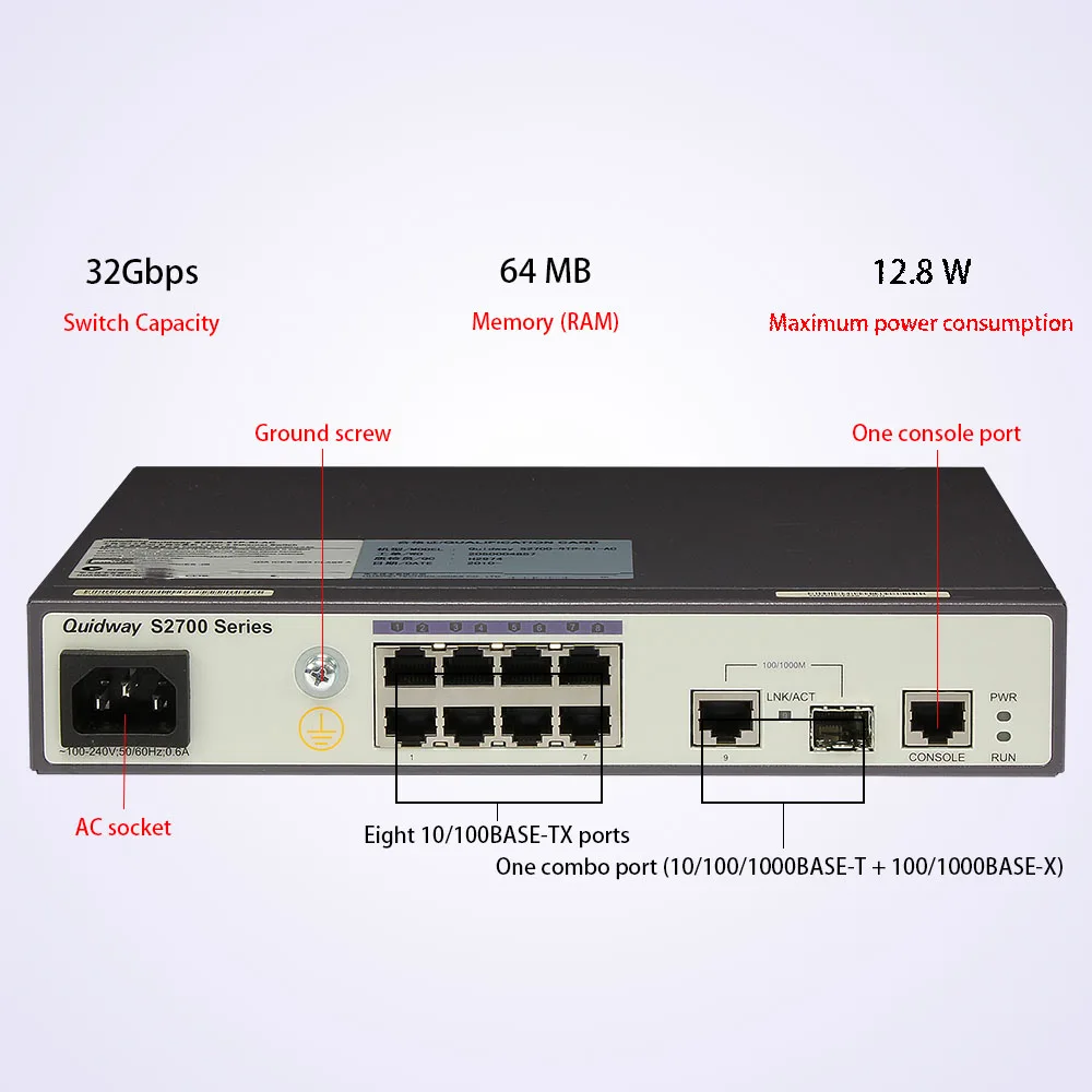 8 Port Poe Network Switch S2700-9tp-ei-ac Managed Switch Of Best ...