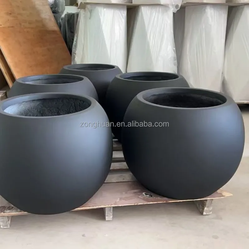Outdoor Plan Pots Fiberglass,big Round Fiber Flower Pots for Hotel,pots ...