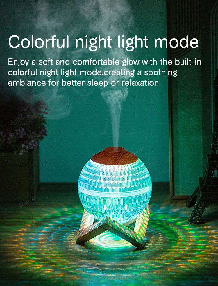 Crystal Ball Humidifier 350ML - Ultrasonic Colorful Light