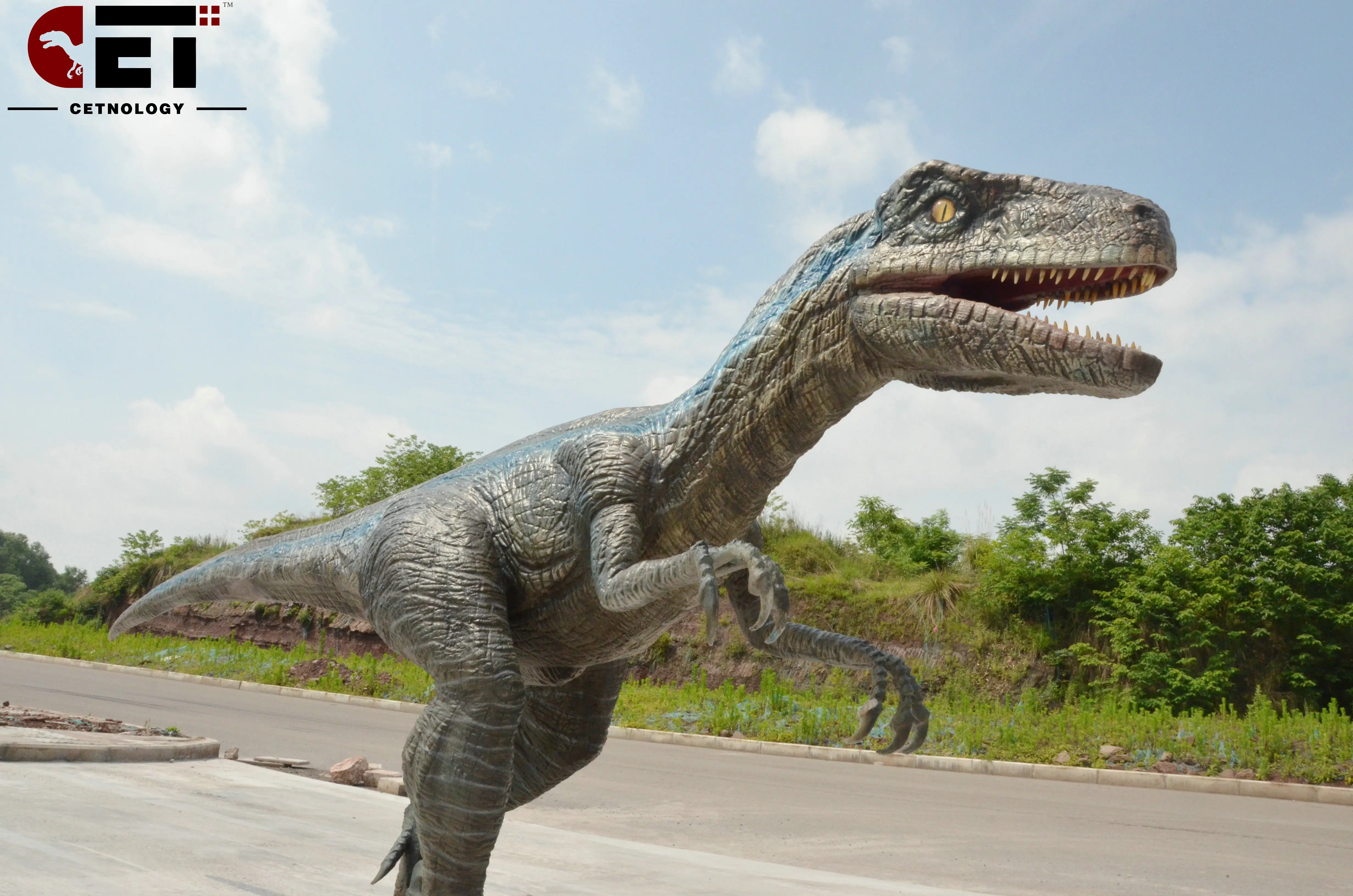 Cet Dino Dinosaur Velociraptor Statue Real Size Raptor Sculpture ...