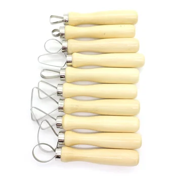 10pcs Pottery Ceramics Tool Wood Pottery Clay Sculpture Big Loop Tool ...