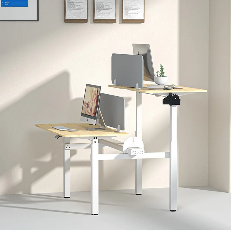 Dual Frame Double Adjustable Height Desk Office Workstation - Buy ...