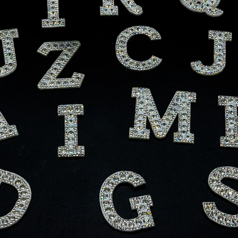 Hotfix Glass Rhinestone 26 Letters Alphabet Print Flat Back Stickers ...