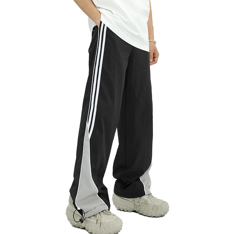Wholesale Men Nylon Pants Custom Nylon Windbreaker Sweatpants Side ...