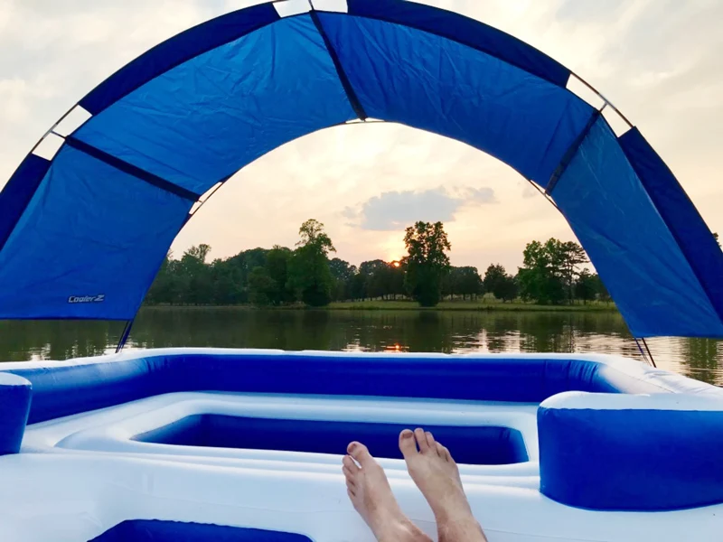 Inflatable Floating Island with Tent - Perfect for Water Parties