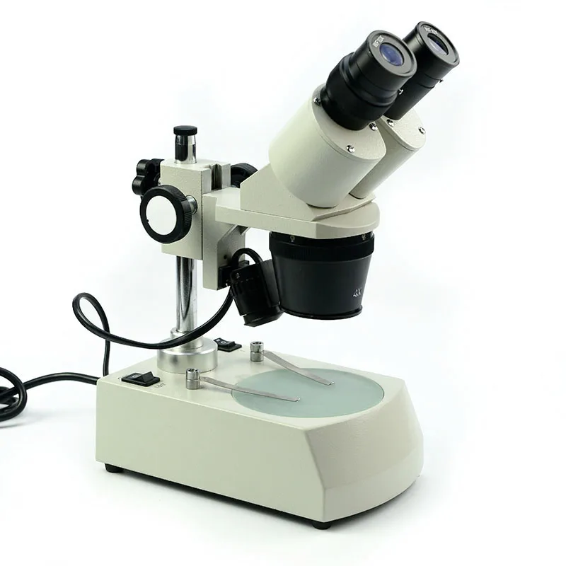 20x 40x Binocular Stereo Microscope W/ Top Bottom Led Lights For Pcb ...