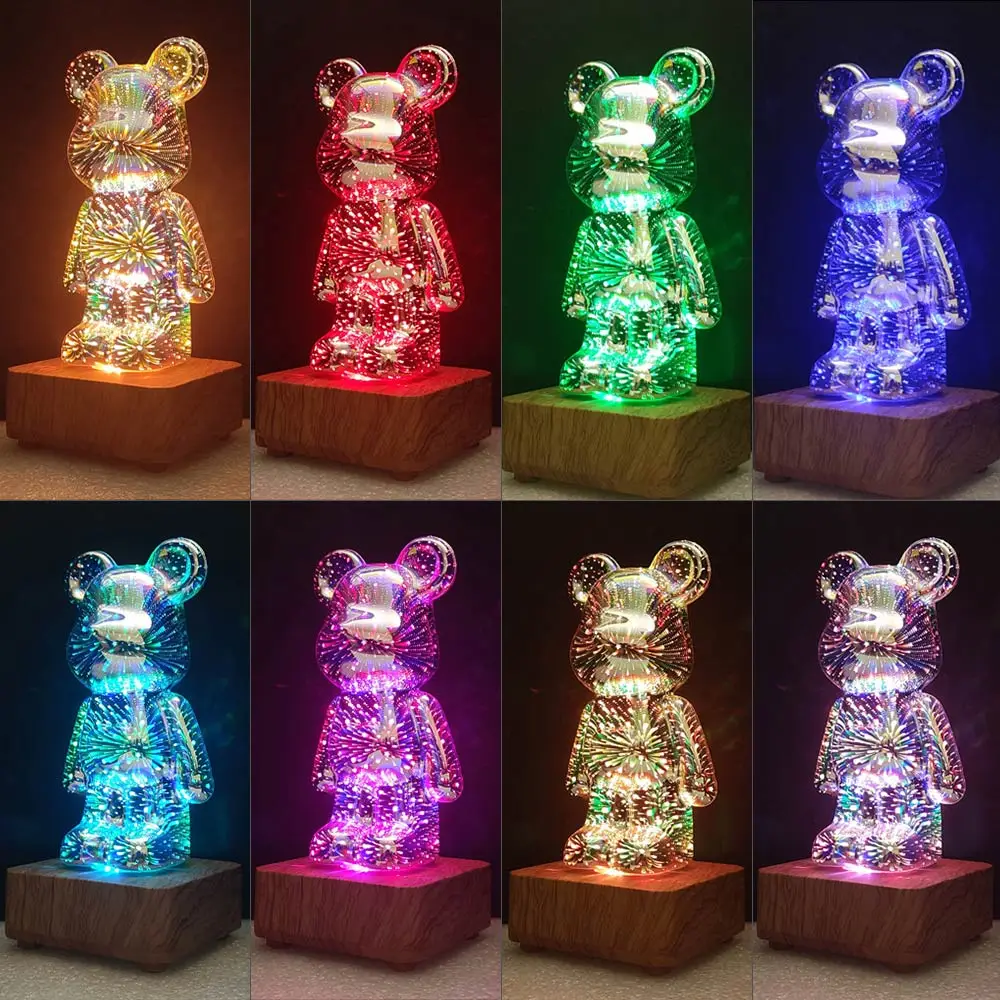3d Firework Bear Lamp Projection Colorful Bear Decorative Variable 8 ...