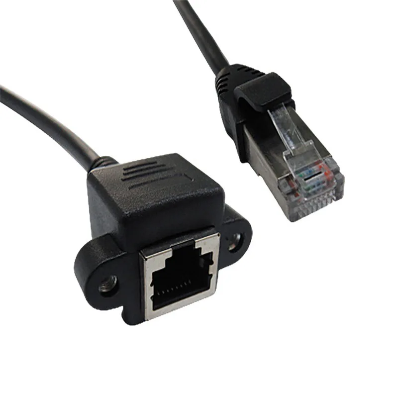 Rj45 Cat6 Extension Cable With Screw M3*8mm Male To Panel Mount Rj45 ...