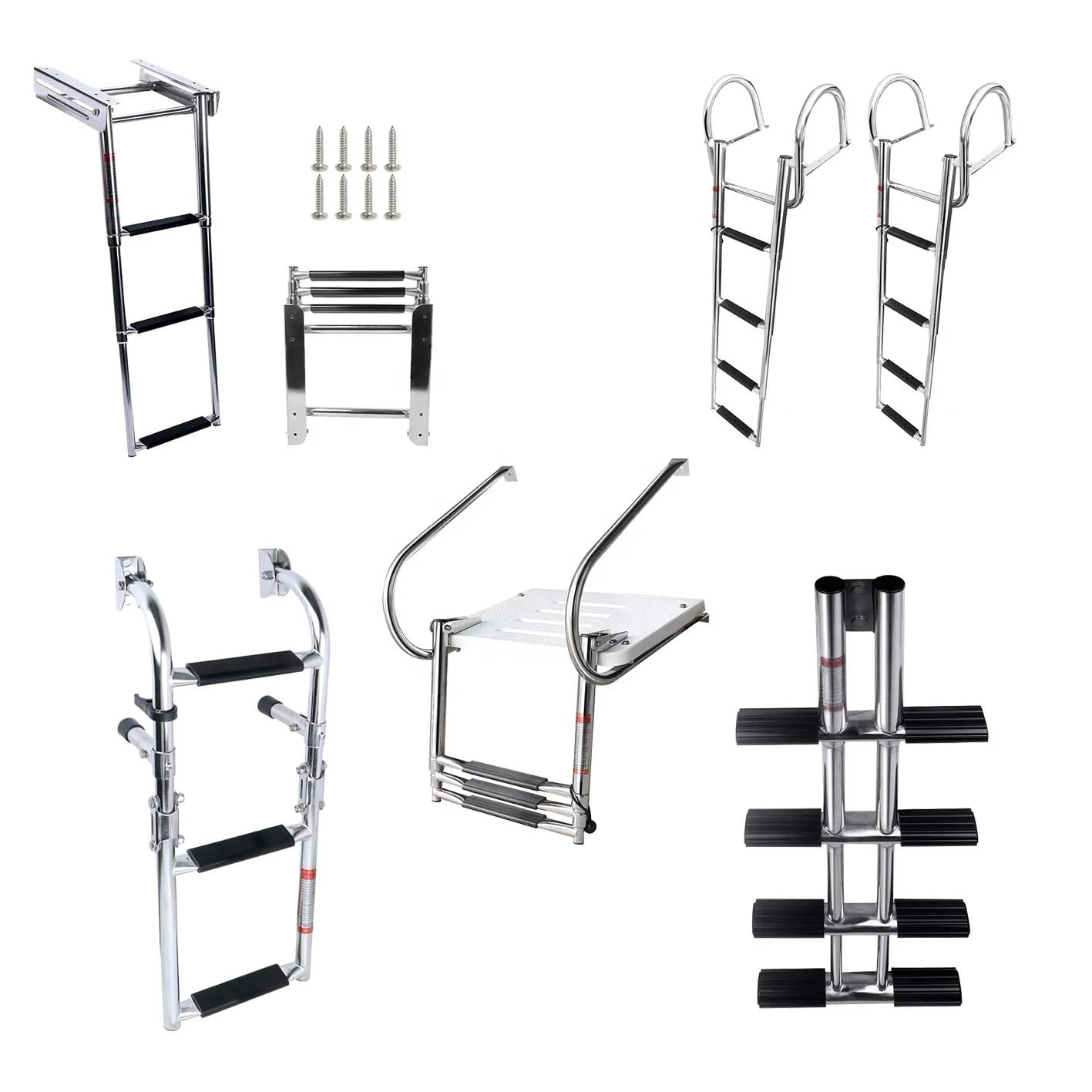 Marine Hardware 316 Stainless Steel Telescoping Handrail Yacht Ladder 4 ...