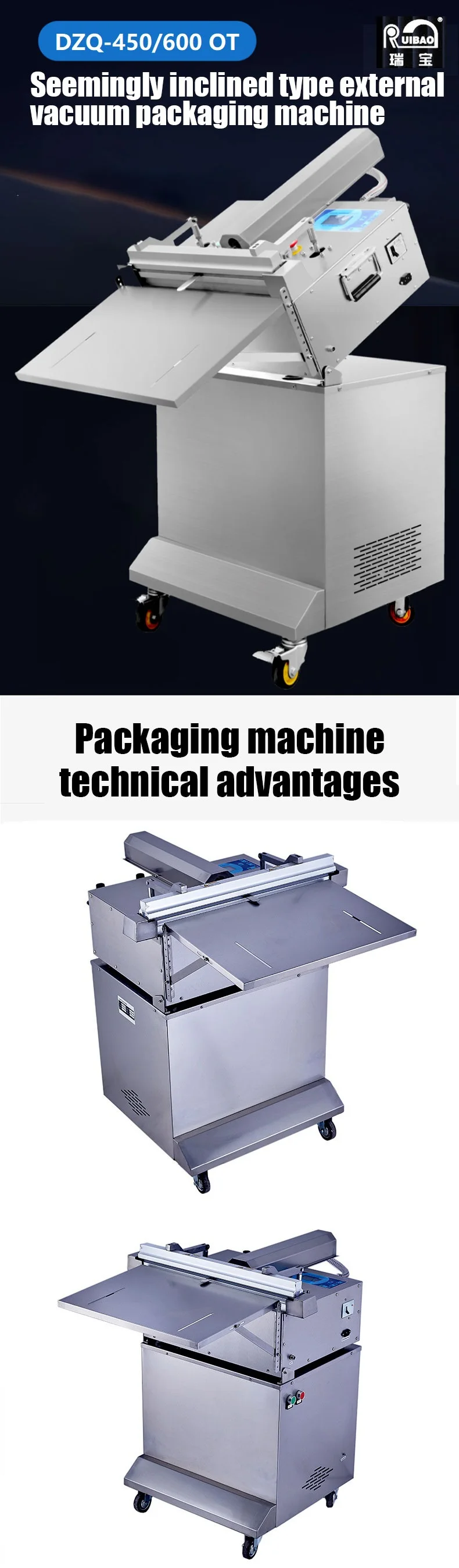 Vertical External Type Plastic Food Container Vacuum Packing Machine