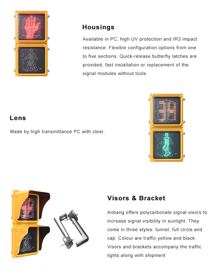 300mm Dynamic Pedestrian Traffic Light with Countdown Timer