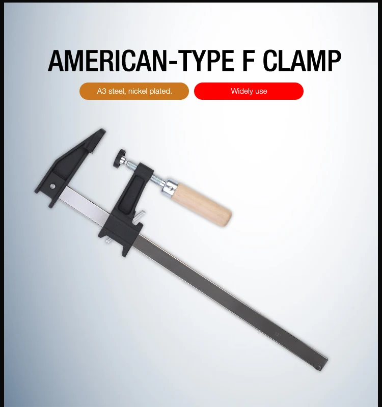 F Type Clamp Adjustable Clamp A3 Steel F Bar Clamp With Wood Handle ...