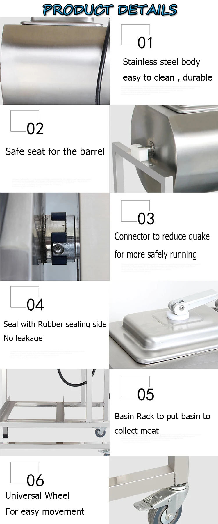 Vertical Low Noise Electric Automatic Swelling Meat Marinating Vacuum ...