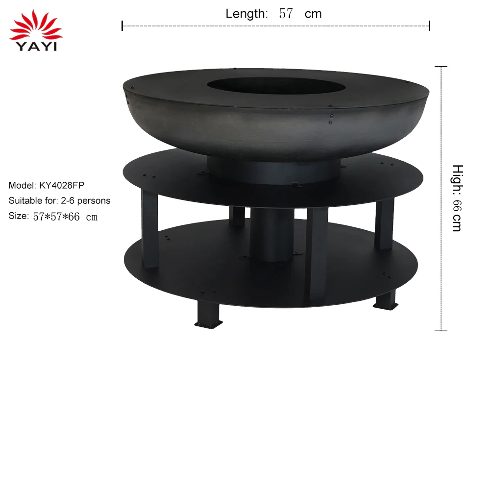 Multi-functional 40 Inch Round Shaped Firepit Outdoor Barbecue Grill ...