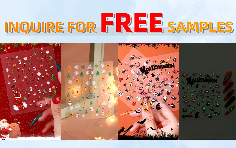 Wholesale OEM 3D Custom Design Nail Stickers - Luxury Brand Logo Nail ...