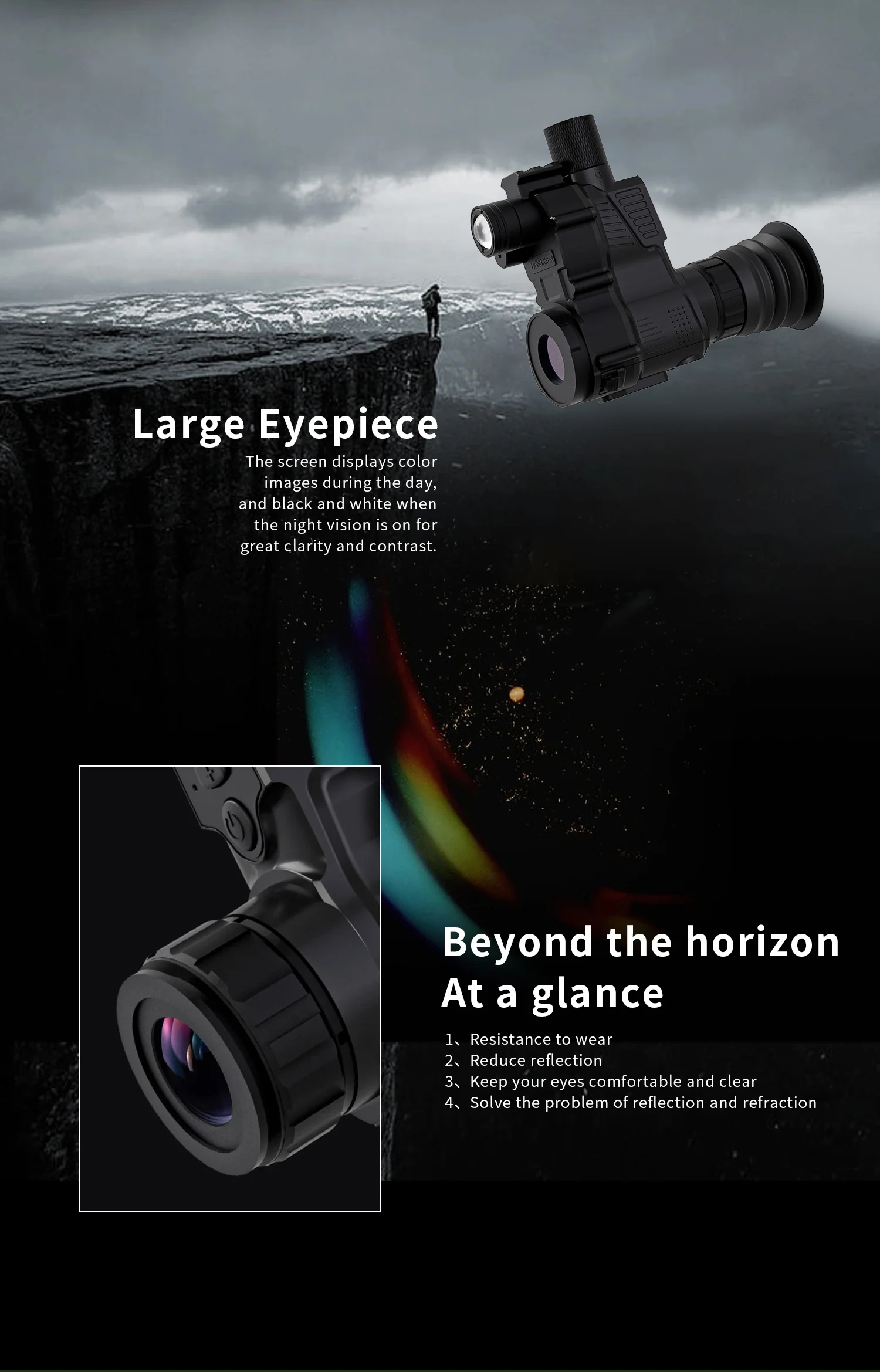 HENBAKER NV700S Magnification 4x-14x Infrared HD Waterproof Digital ...