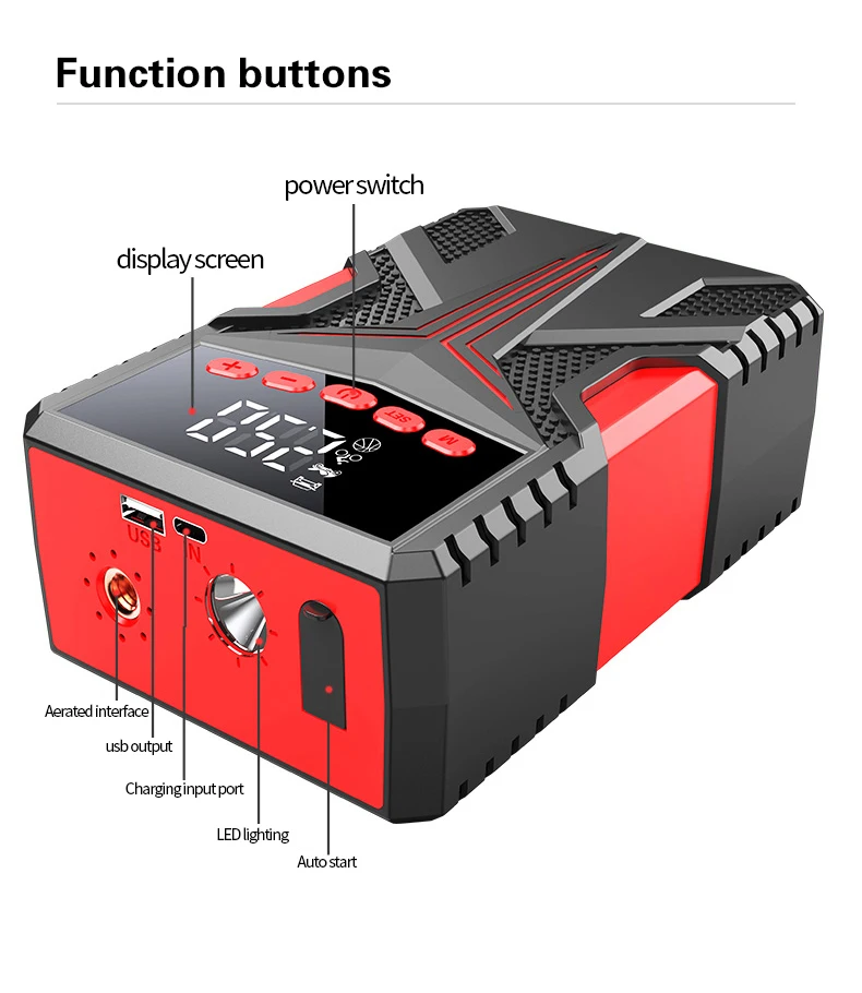 Jump Starter Air Compressor 800A - Reliable Car Emergency Tool