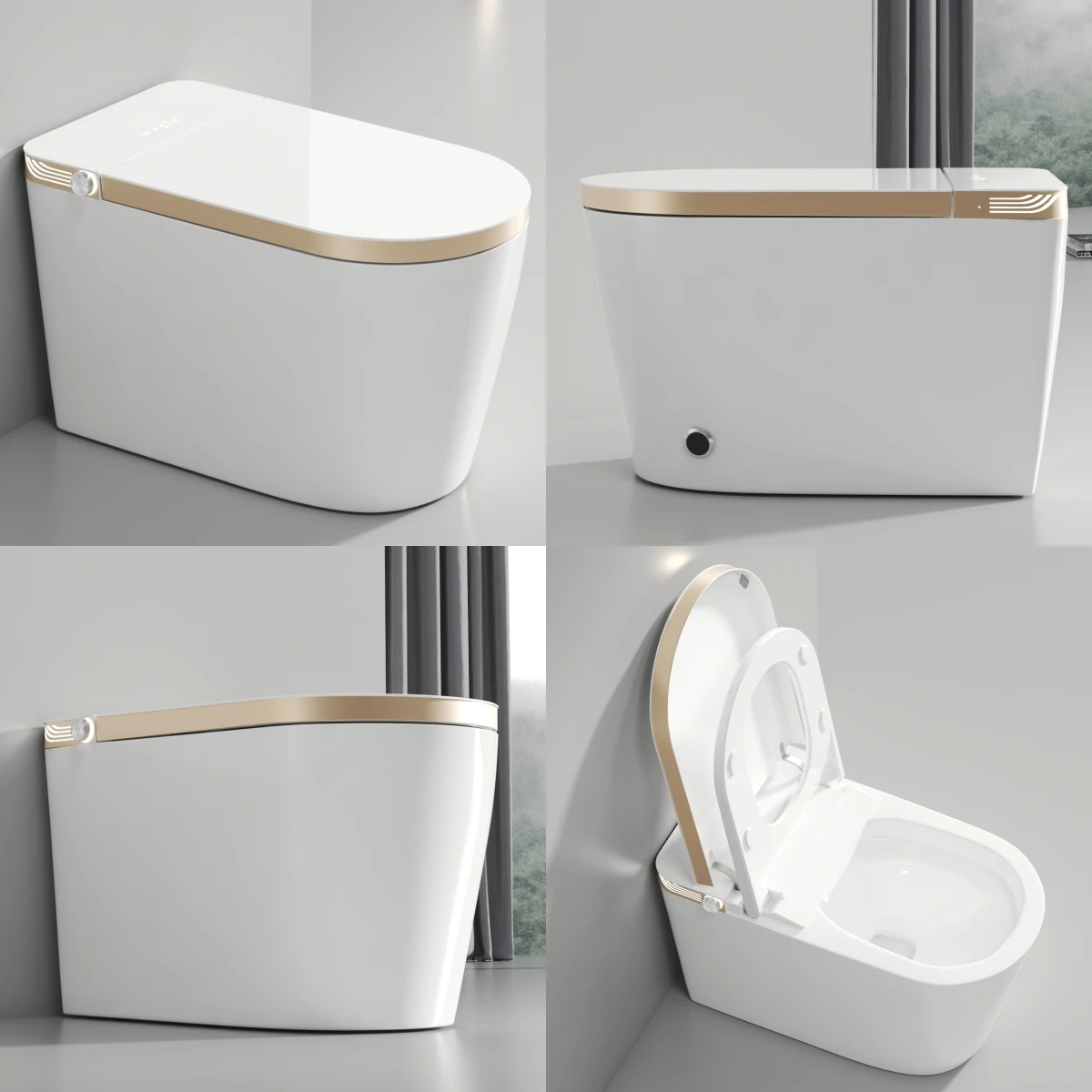 Intelligent Porcelain Wc Floor Mounted Water Closet Toilet Bowl