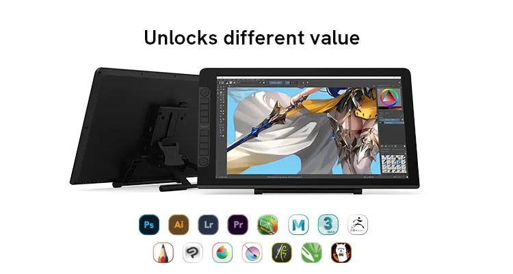 Large Screen 21.5 Inch VEIKK VK2200PRO Drawing Graphics Display Tablet ...