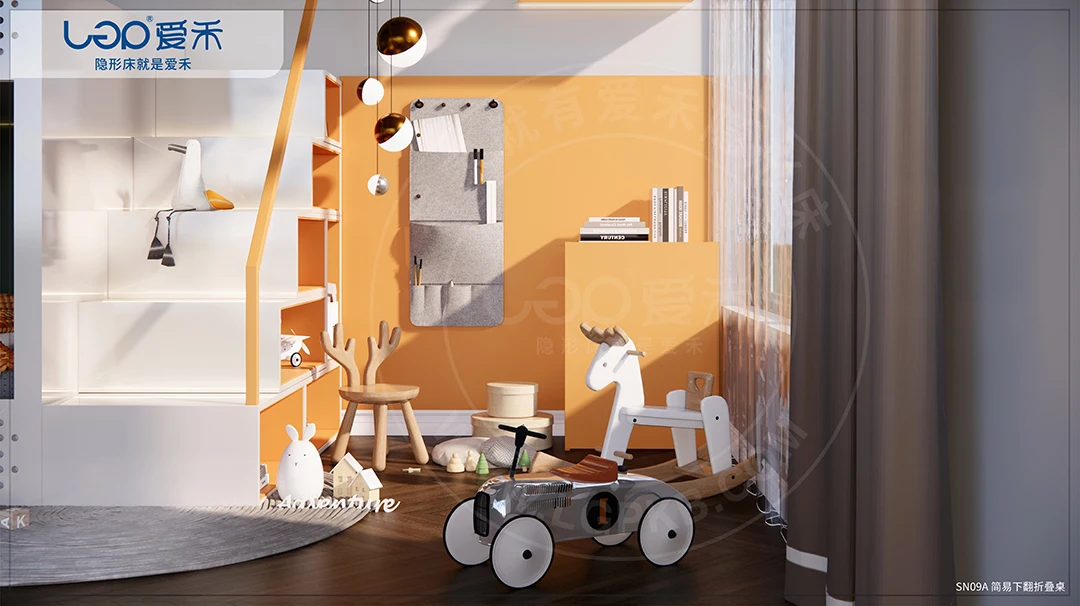 Hidden Wall Bed: Multifunctional Rotating Murphy Bed with Bookshelf and ...