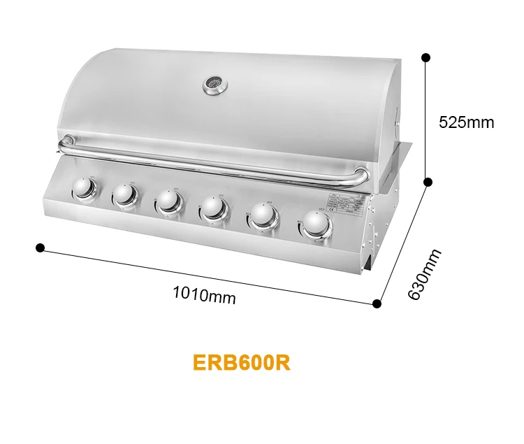 Made In China 6 Burner Stainless Steel Barbecue Built In Gas Bbq Grills ...