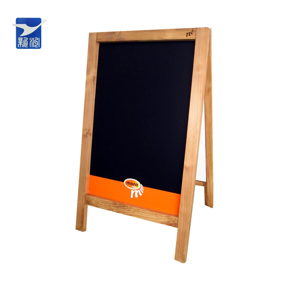 Wooden Free Standing Blackboard A-Frame Sandwich Sign Dual Double Sided ...