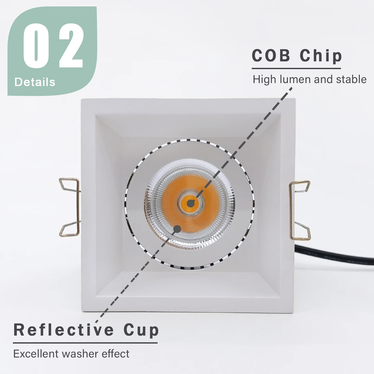 Adjustable 12W Spot Down Light Dimmable Anti Glare 9W COB LED Square ...