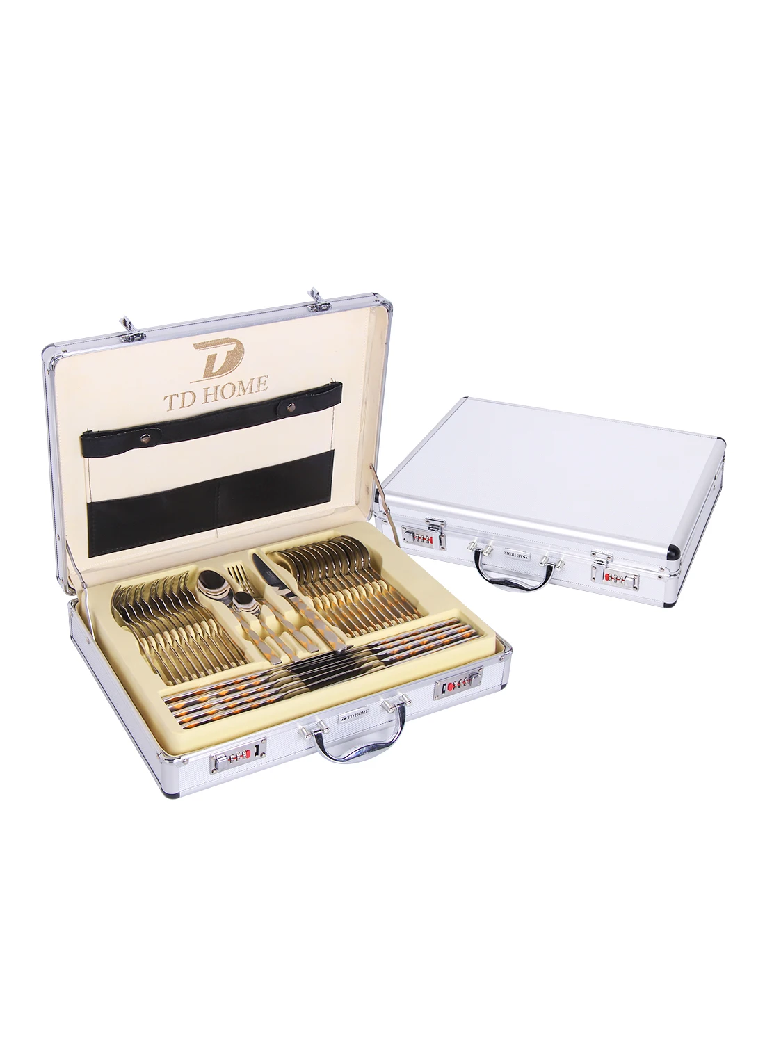 72 Piece Gottinghen Stainless Steel Flatware Gold 86 Pcs