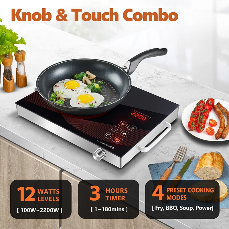 1 Burner Ceramic Infrared Electric Cooktop Stove Cooker Household ...