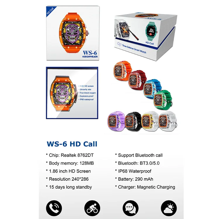 New Arrival Mechanical Men Watch Ws6 Transparent Color 1.86-inch ...